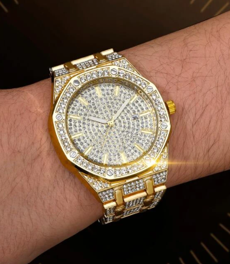 Men Diamond Quartz Watch