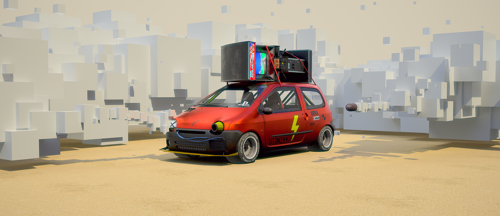 Renault Twingo with its Arcade Machine