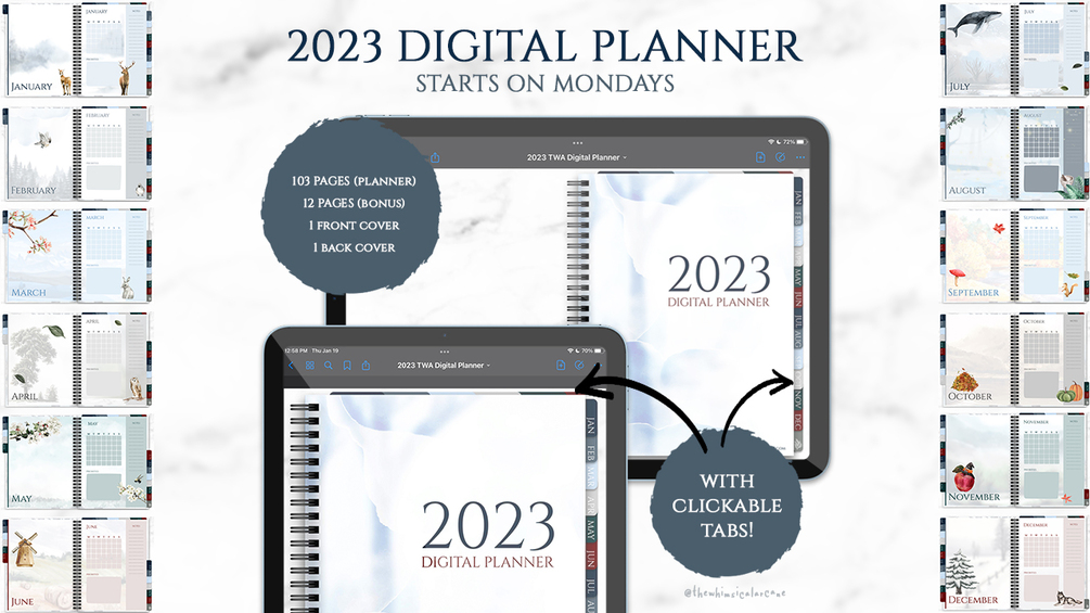 2023 Digital Planner (with clickable tabs)