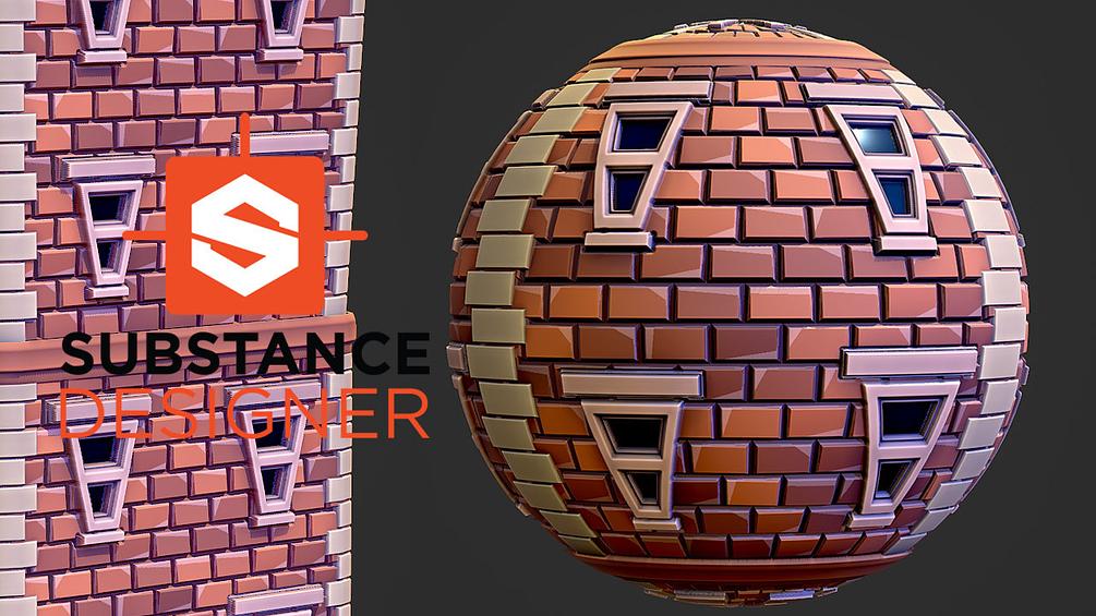Stylized Wall Building - Substance Designer