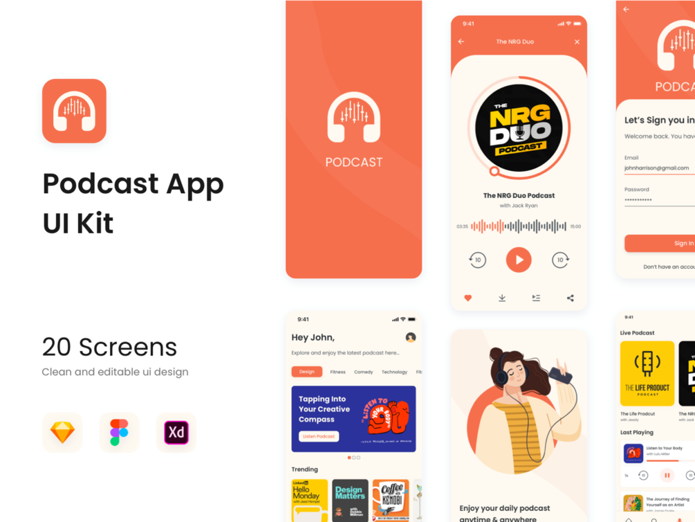 Podcast App UI Kit