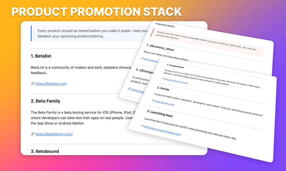 Product Promotion Stack