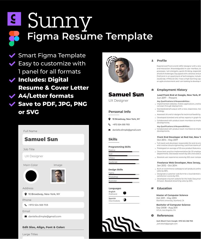Sunny Figma Resume Template