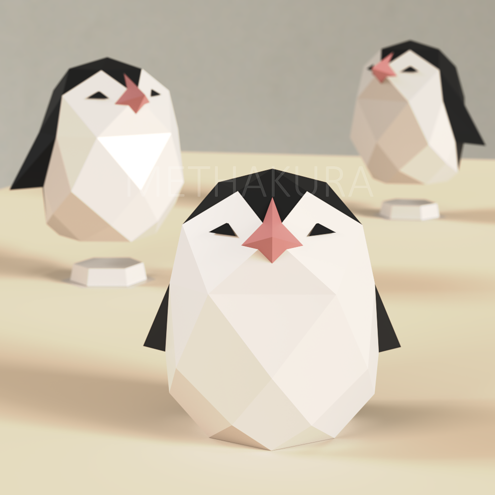 Papercraft template - penguins 2
