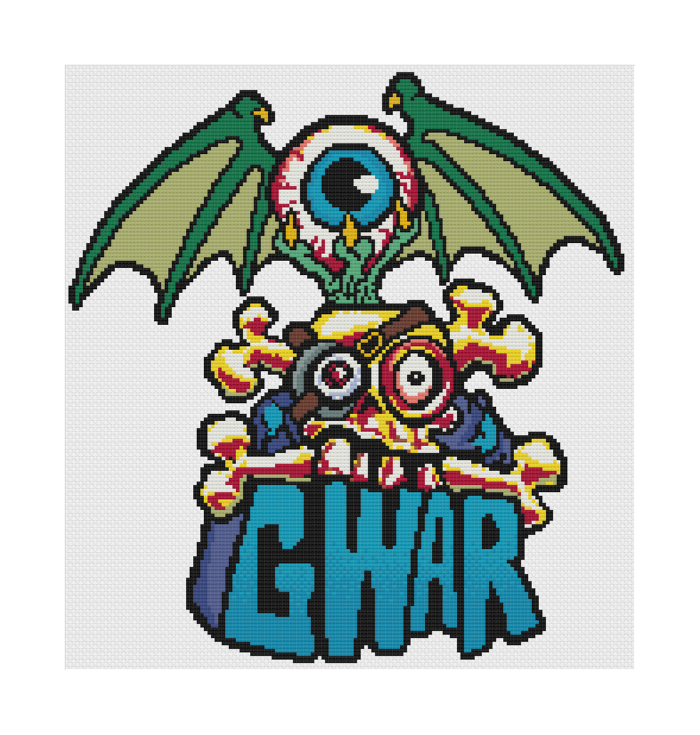 Gwar Logo Cross Stitch Pattern PDF