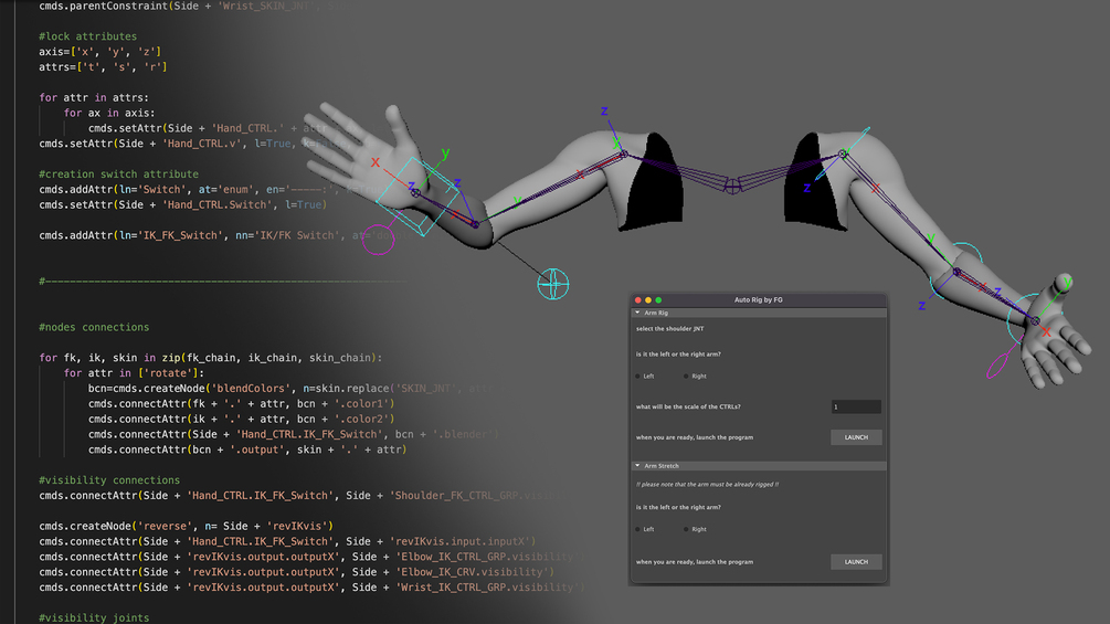 easy arms auto-rig. IK-FK switch and stretch