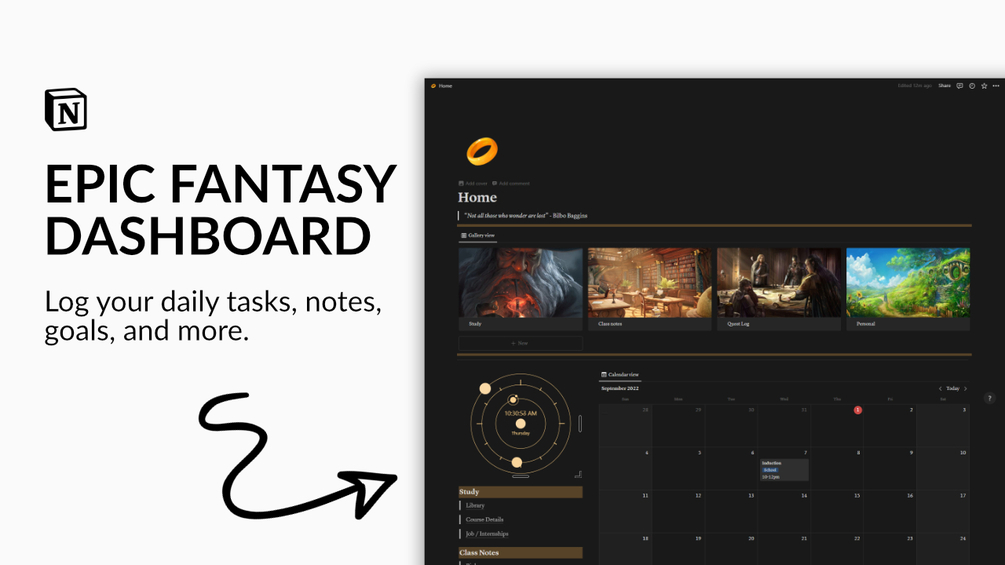 Epic Fantasy RPG Dashboard