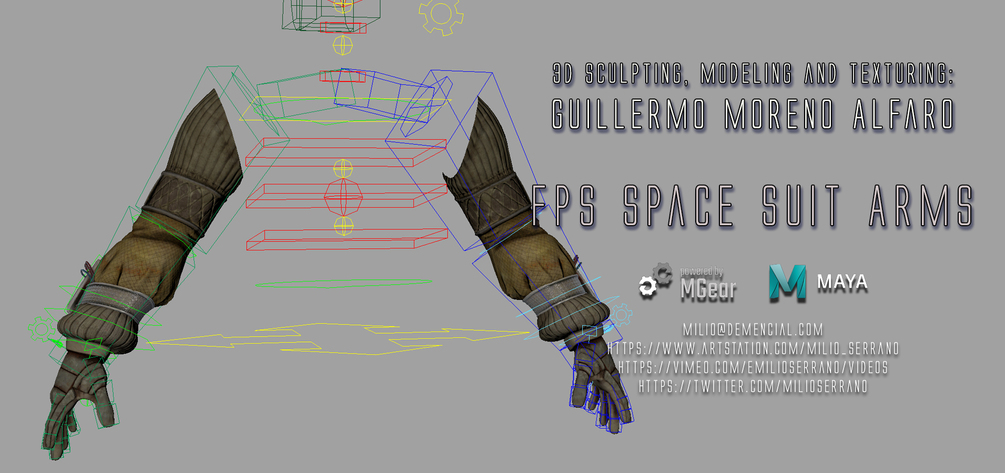 Alien Series; FPS, Space Suit Arms, mGear Maya Rig