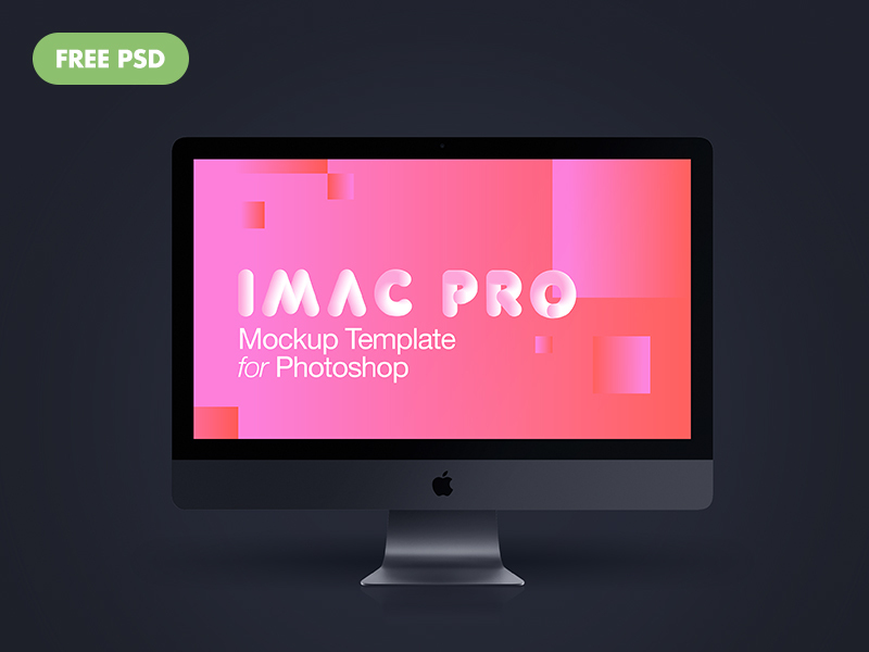 FREE iMac Pro New 2017 Dark Grey Front PSD Mockup