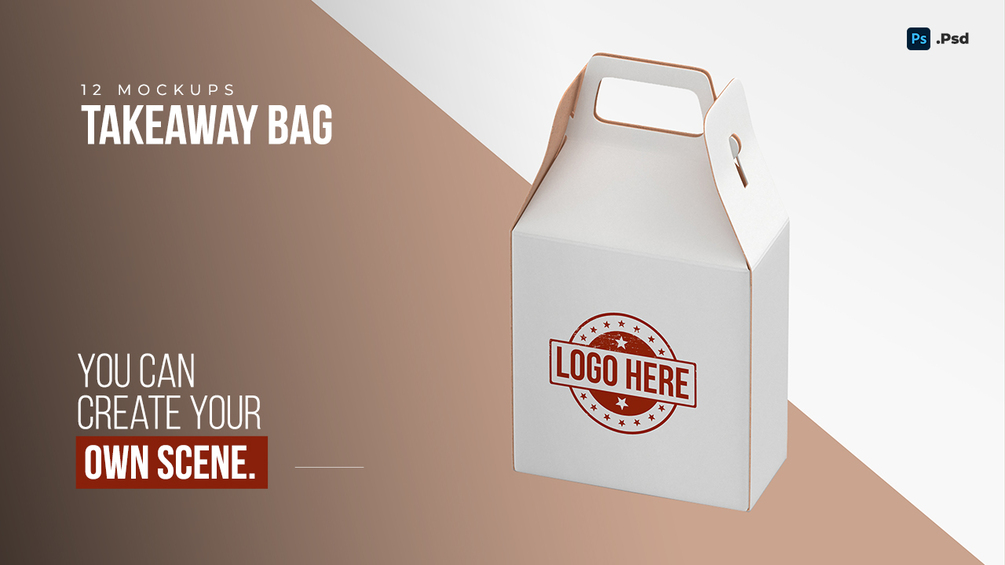 Takeaway Package - 12 Mockup Scenes - PSDs