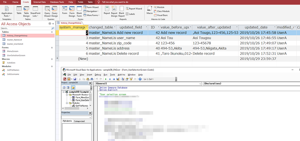 Access Sample File(sampleDB_ENGver.accdb)