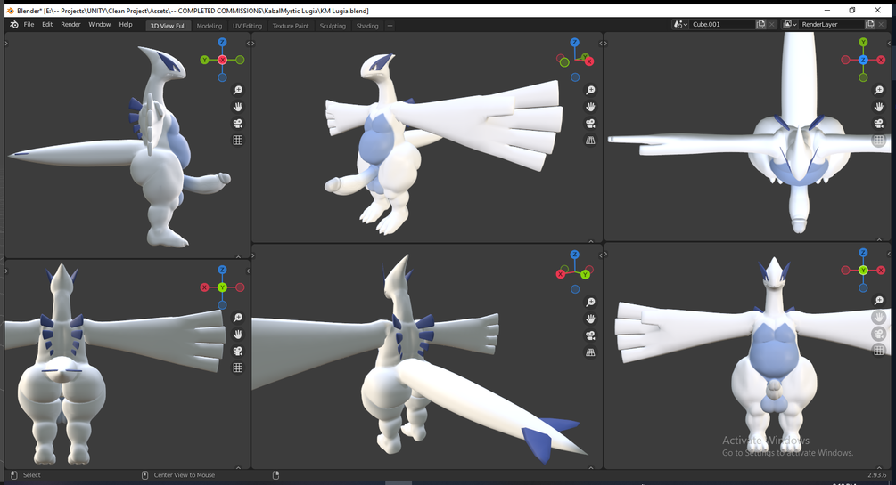 KM Lugia [Blender] [SFM] [VRchat]