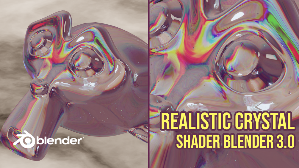 Realistic Glass refraction or Crystal Shader In Blender 3.x