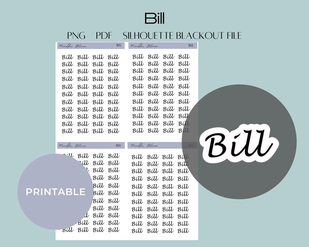 Bill Script Stickers