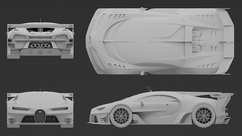 Free Bugatti chiron gt vision blueprint