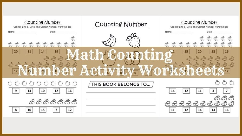 Math Counting Number Activity Worksheets