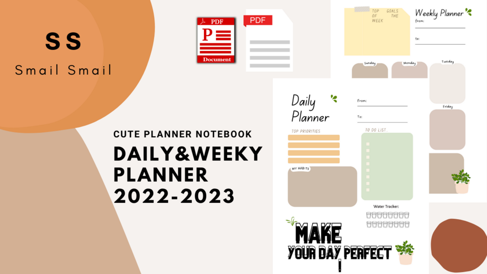 DAILY&WEEKLY PLANNER 2022-2023: CUTE PLANNER NOTEBOOK