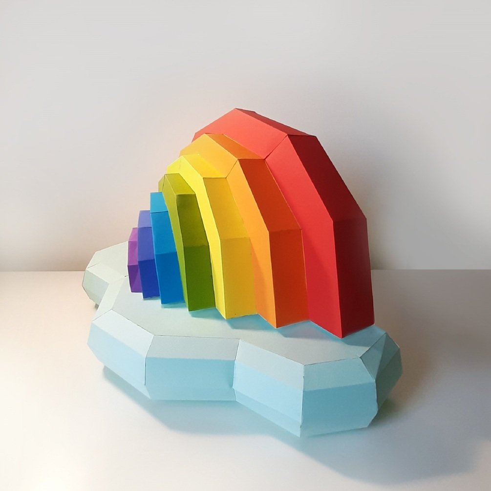 DIY PaperCraft Rainbow, Low Poly Decor, Origami Paper Rainbow, DIY ...