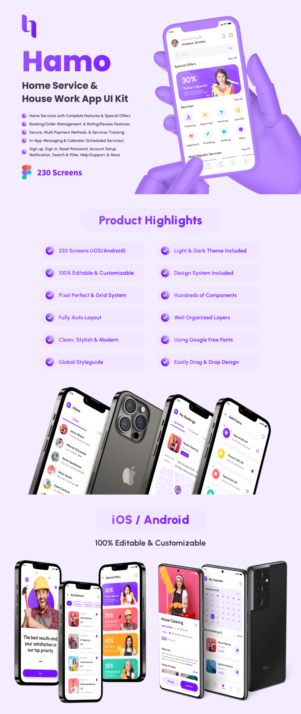 Hamo - Home Service & House Work App UI Kit