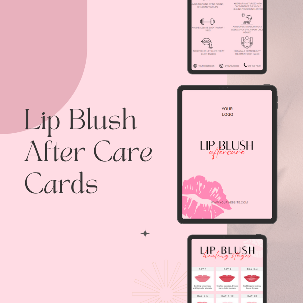 Lip Blush Aftercare Template, Editable Aftercare Card, Lip Blush ...