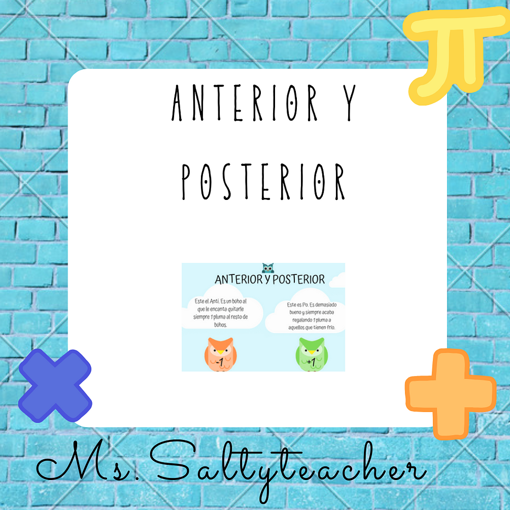 Anterior y posterior : 1º y 2º primaria