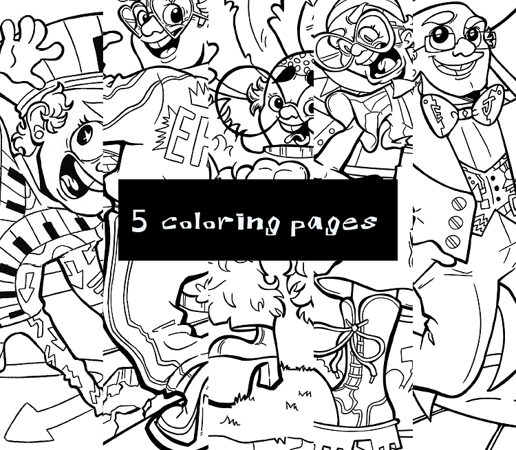 EJ Coloring pages- 5 Pack Download