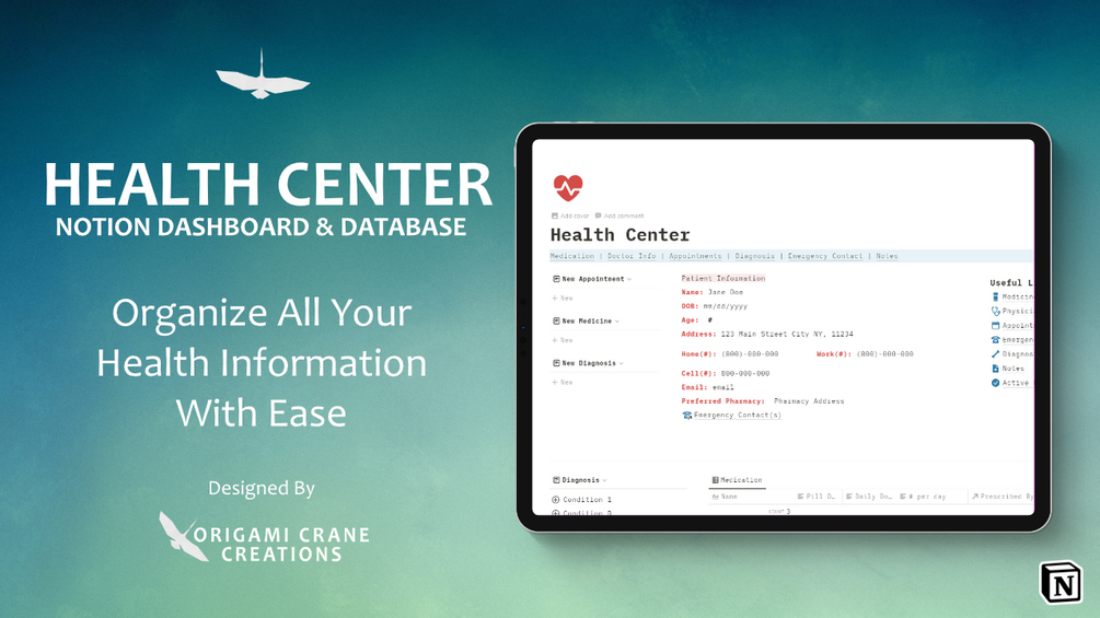 Health Center (Notion Template)