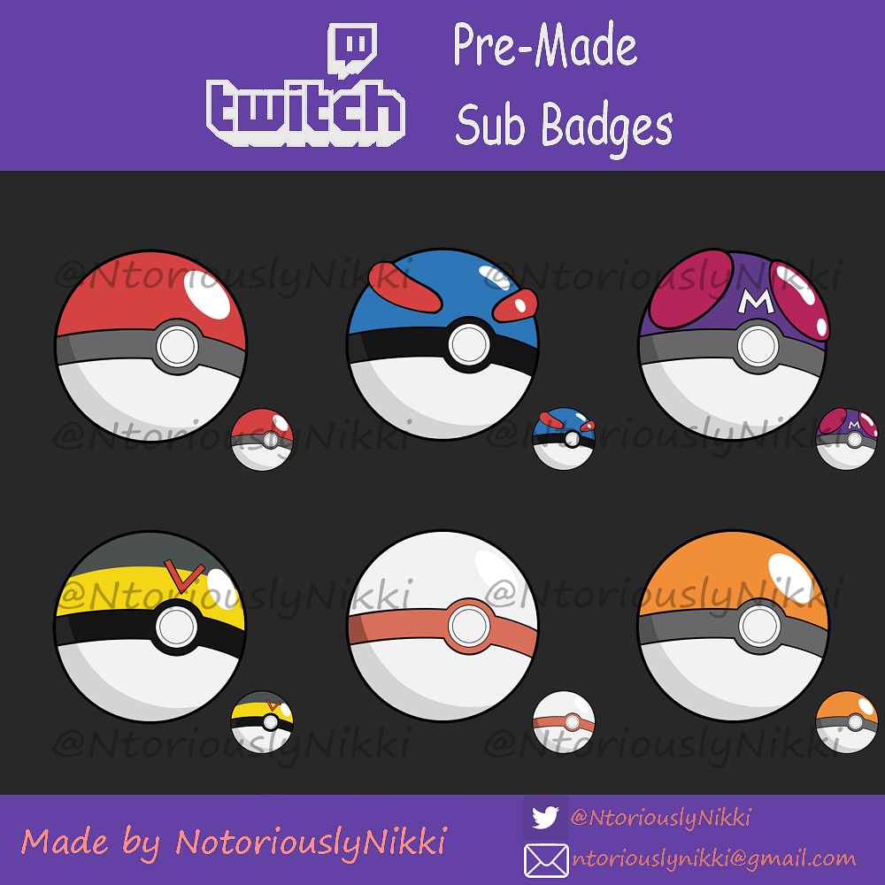 Pokeball Sub Badges