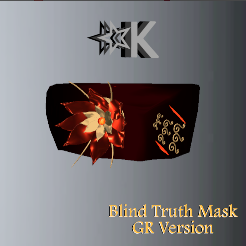 Blind Truth Mask Blindfold COMMERCIAL AND PRIVATE USE ONLY