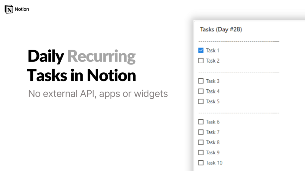 Recurring Tasks For Notion