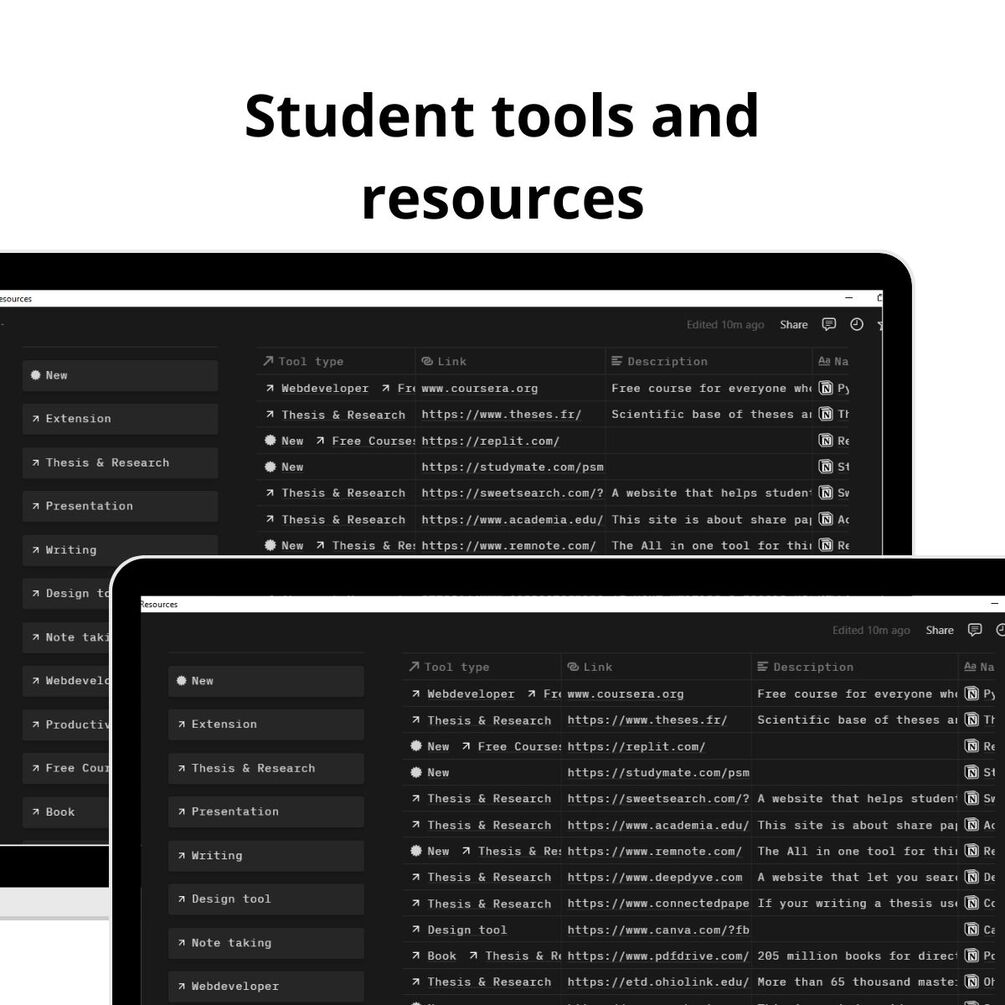 Student Tools and resources