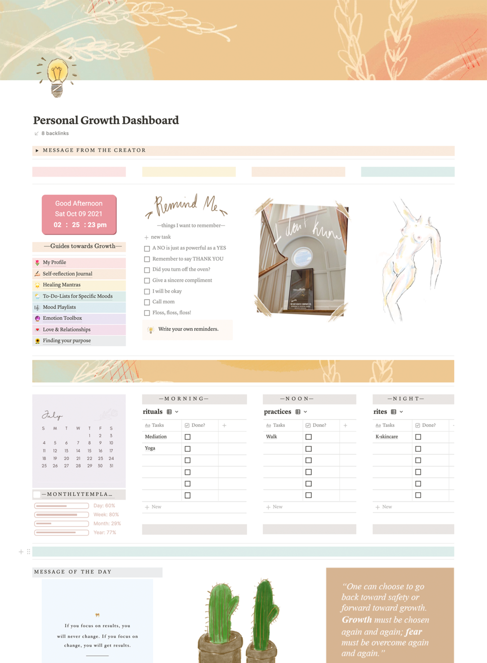 Aesthetic Self-development template