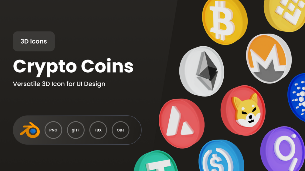 3D Crypto Coin Icon Pack