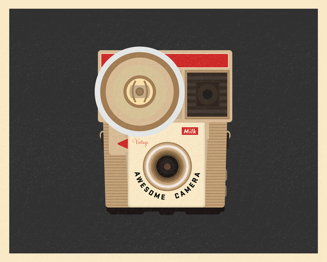 Black Vintage Camera Print