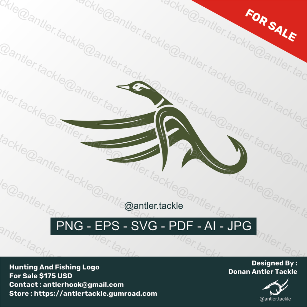 Duck Deer Antler Hook Hunting Fishing Logo Designed By Donan Antler Tackle