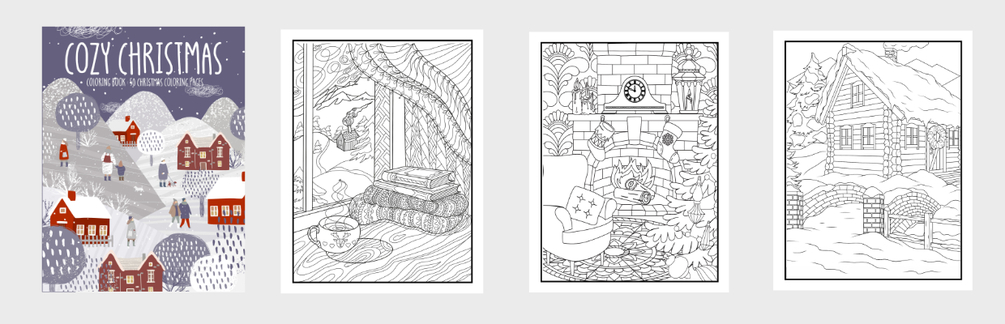 Cozy Christmas Coloring Book PDF