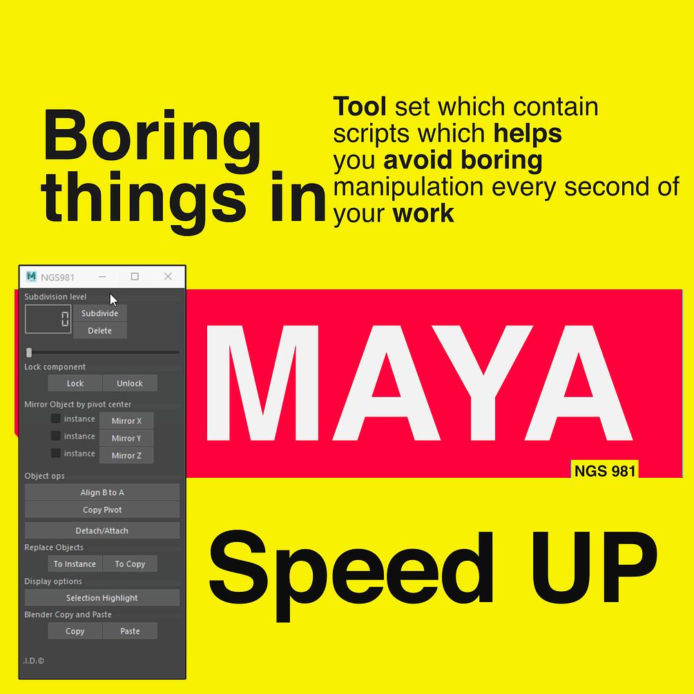 Autodesk Maya Scripts [fast operation] / Save time on boring actions!