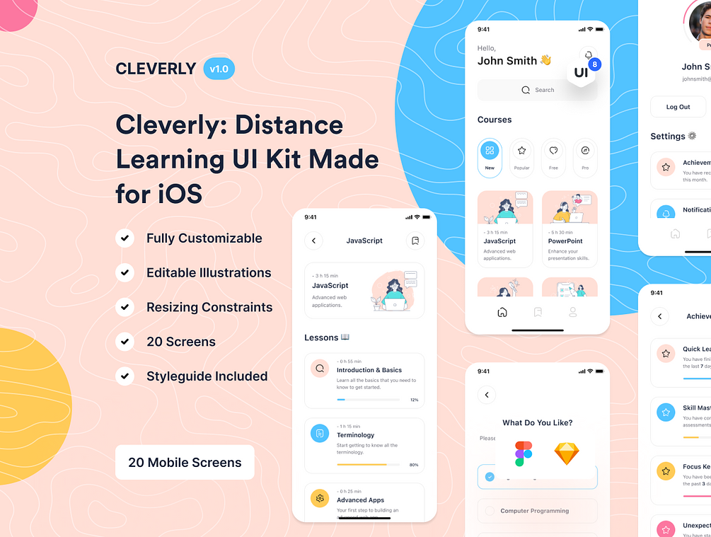 Cleverly: Distance Learning UI Kit