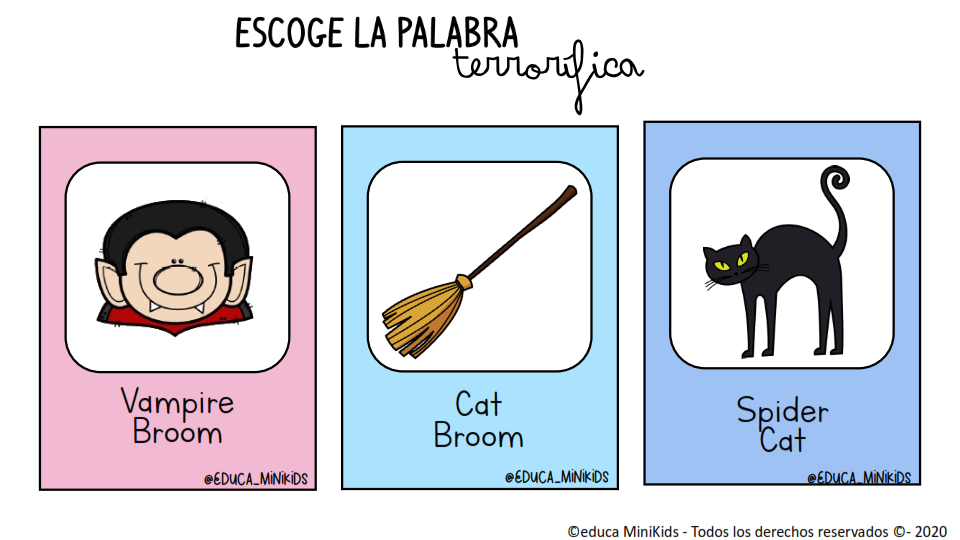 Escoge la palabra correcta de Halloween/Esp e Ing