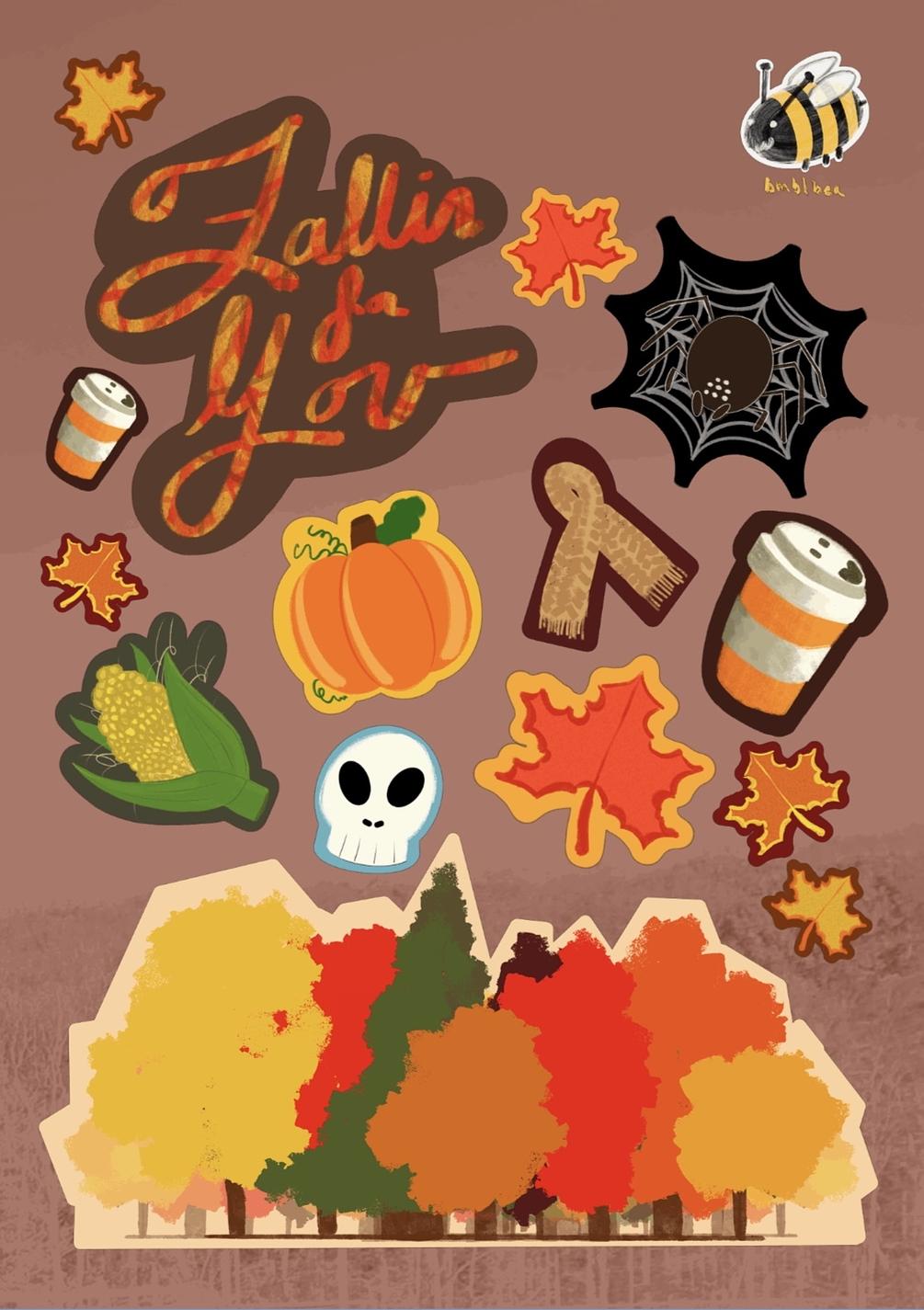 Fall Digital Stickers - Zip