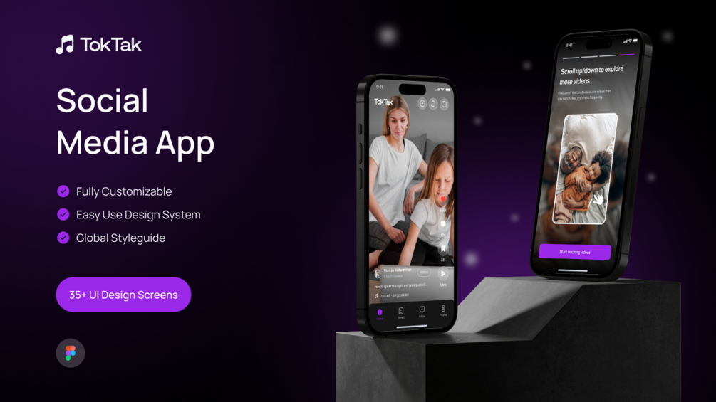 TokTak - Social Media App UI KIT