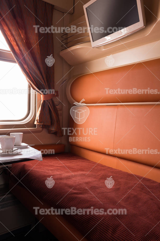Railroad modern speed train interior, first class