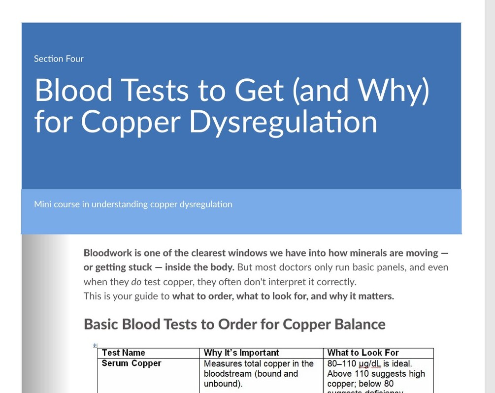 Understanding Copper Dysregulation - Mini Course - Balance your health ...