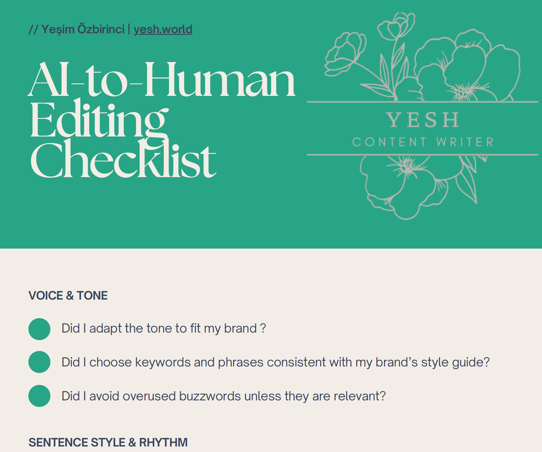 AI-to-Human Editing Checklist