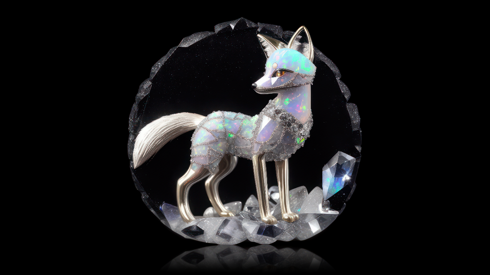 Opal Crystal Fennec Fox
