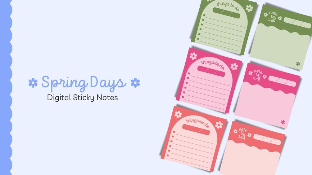 Spring Days Digital Sticky Notes