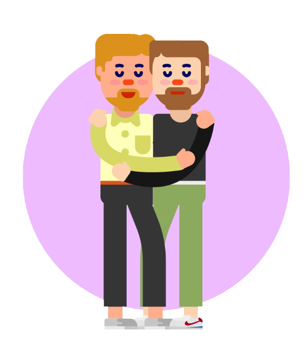 Gay Men Hugging #4 Design Element
