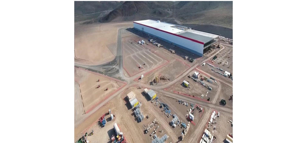 a photo of the Tesla factory from above