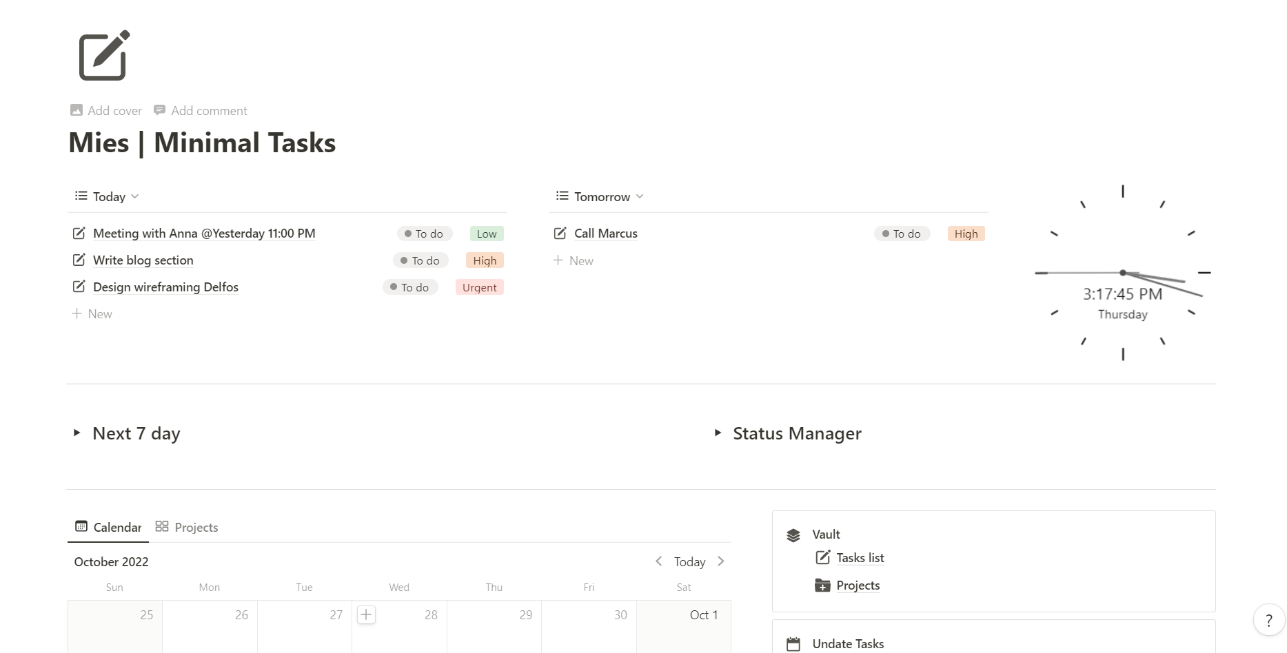 New free template in Notion | Task manager - Yisus