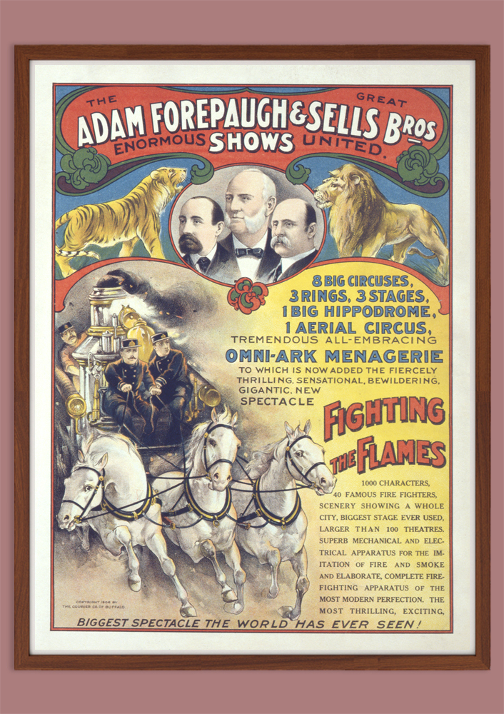 Vintage Circus Poster „The Great Adam Forepaugh and Sells Bros“ from 1906